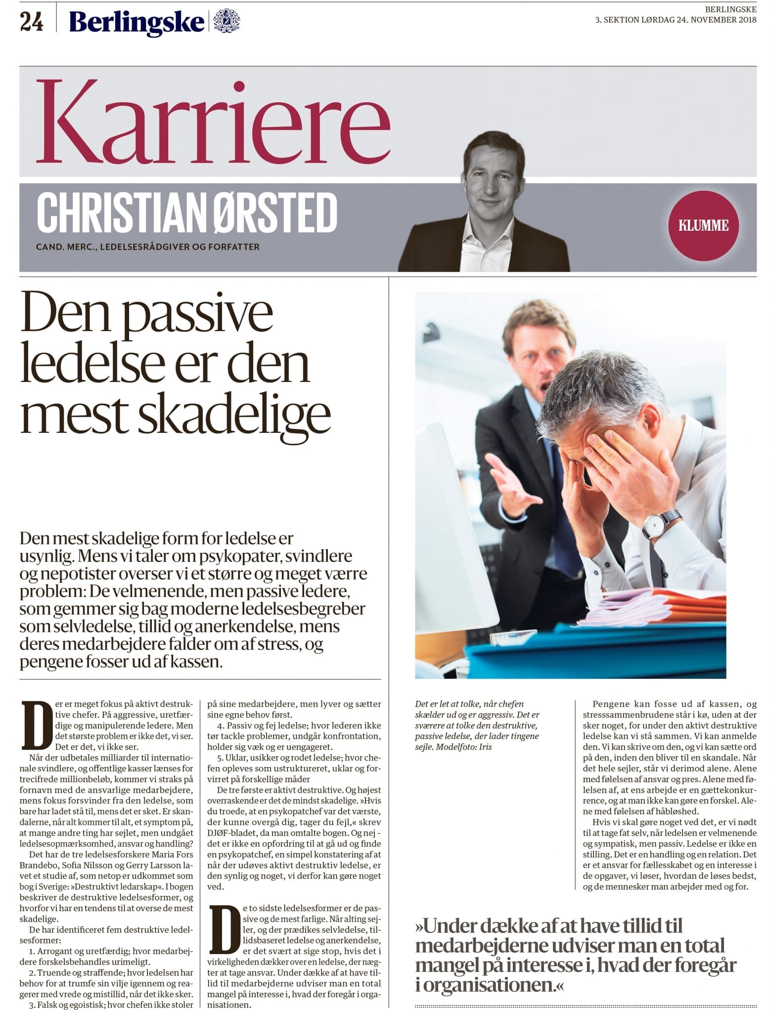 Passiv ledelse er den mest skadelige - Klumme Berlingske Business ...